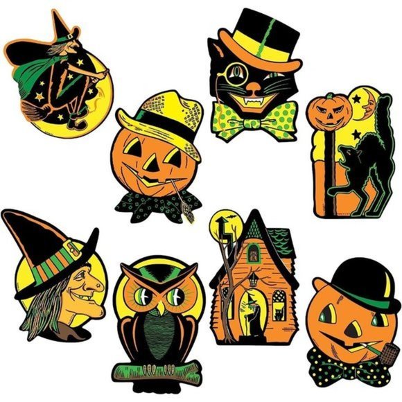 Beistle | Holiday | Beistle 4 Piece Retro Vintage Happy Halloween Cut ...